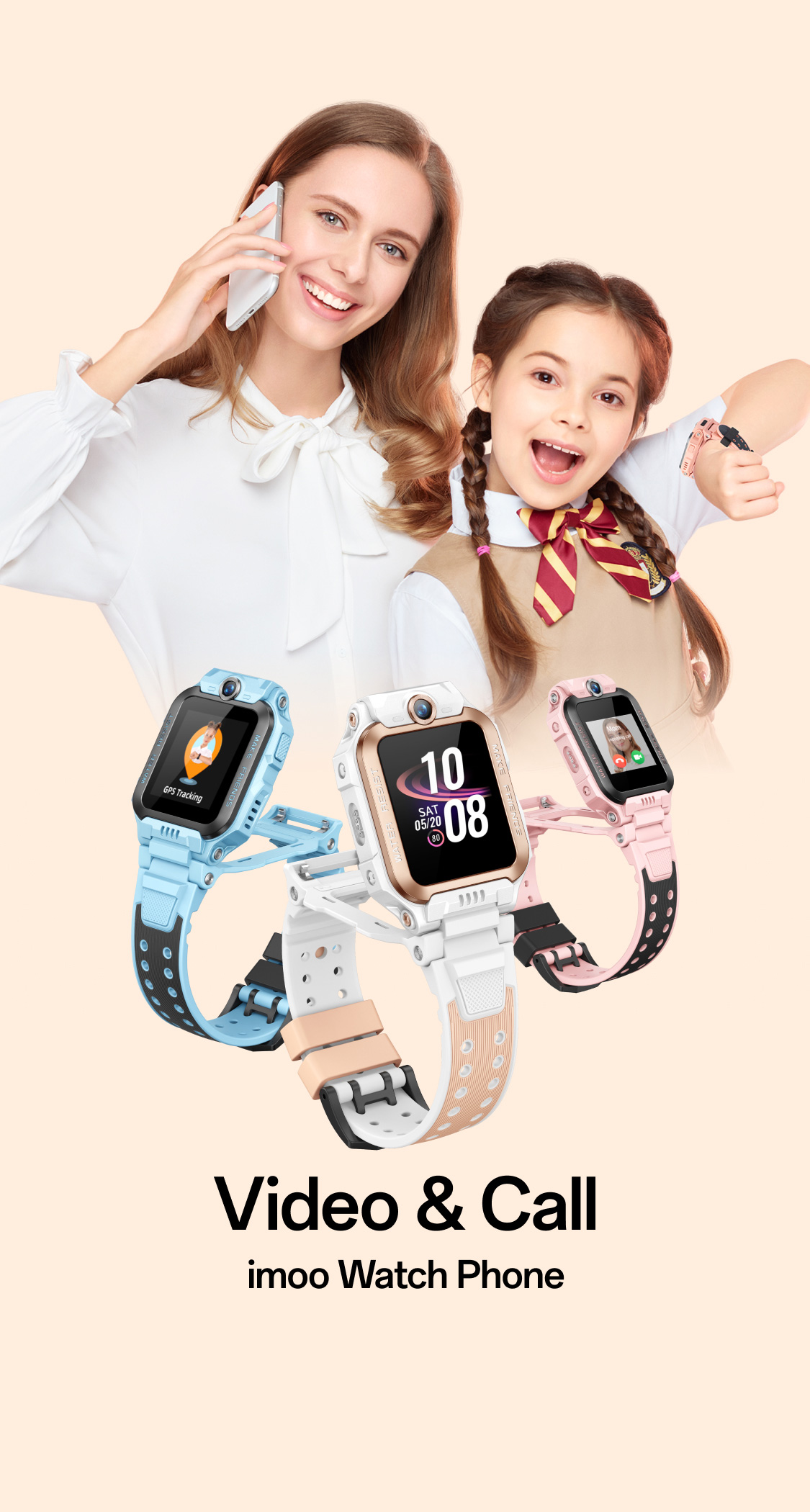 Kinder Smartwatch 4G GPS Videoanruf Wasserdicht Telefon